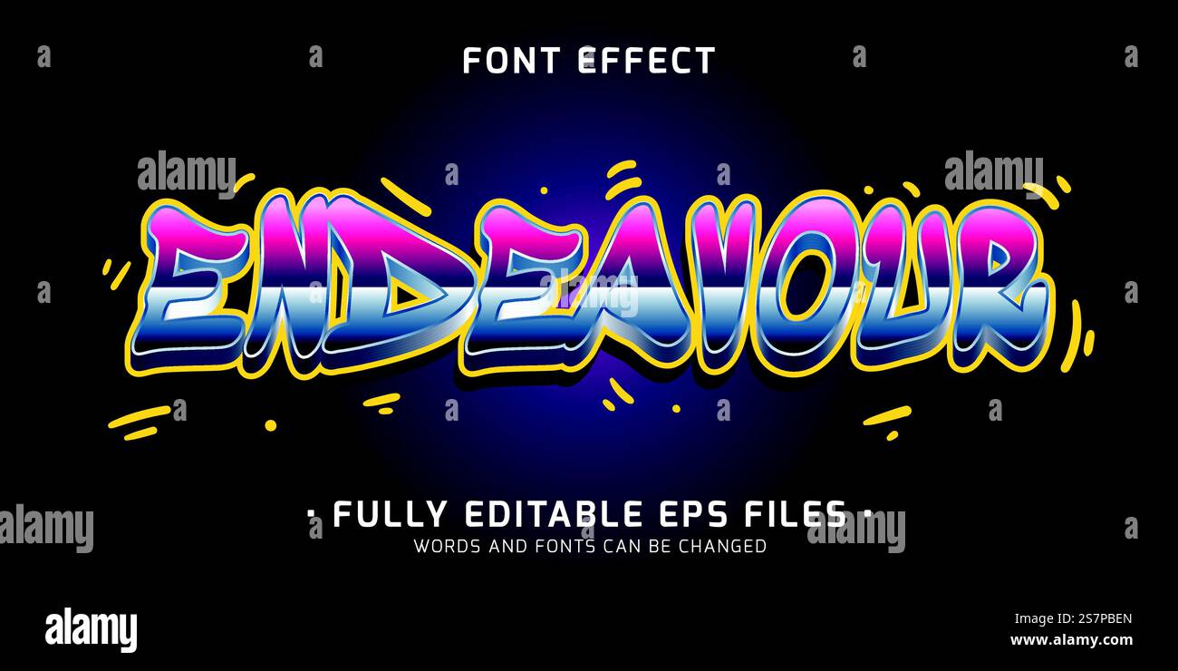 Graffiti font style text effect. Editable font style Stock Vector Image ...