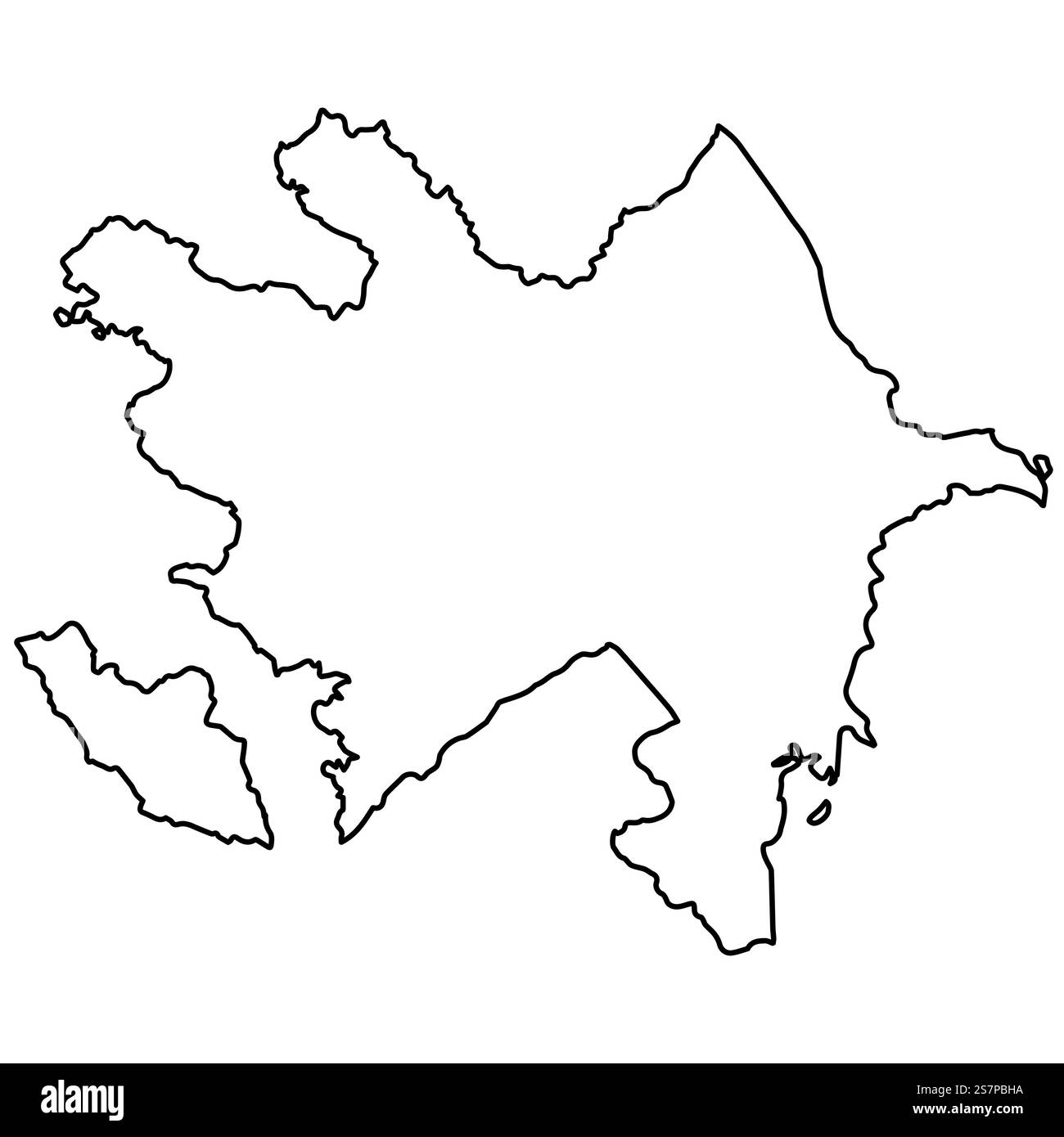 Outline Map of Azerbaijan Eurasian Country Border Stock Vector Image ...