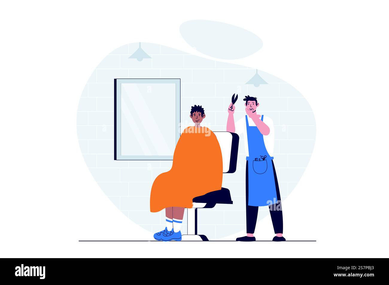 Barber scene Cut Out Stock Images & Pictures - Alamy