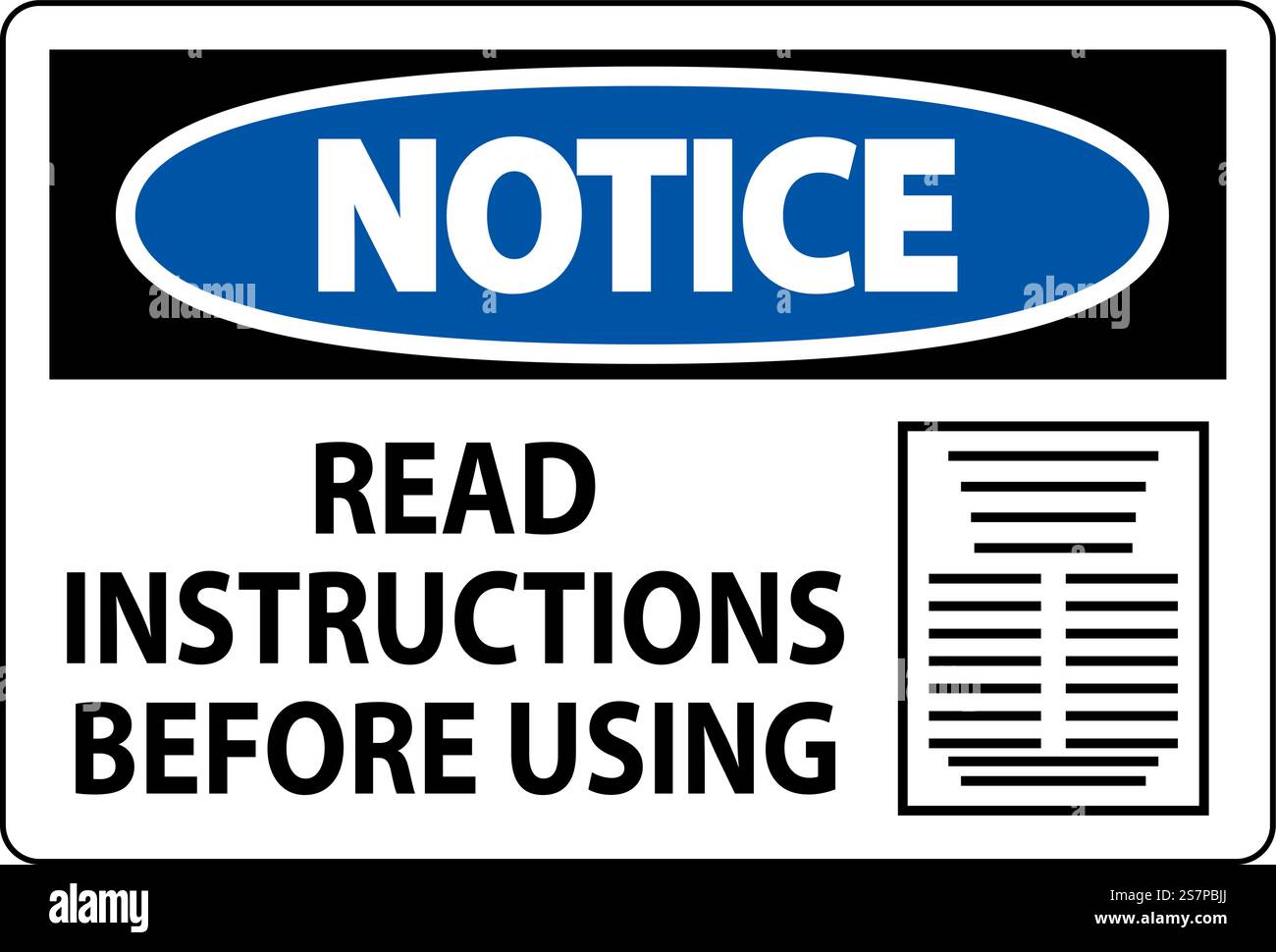 Notice Machine Sign Read Instructions Before Using Stock Vector Image ...