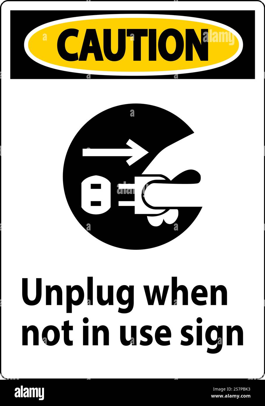 Caution Unplug When Not In Use Symbol Sign Stock Vector Image & Art - Alamy
