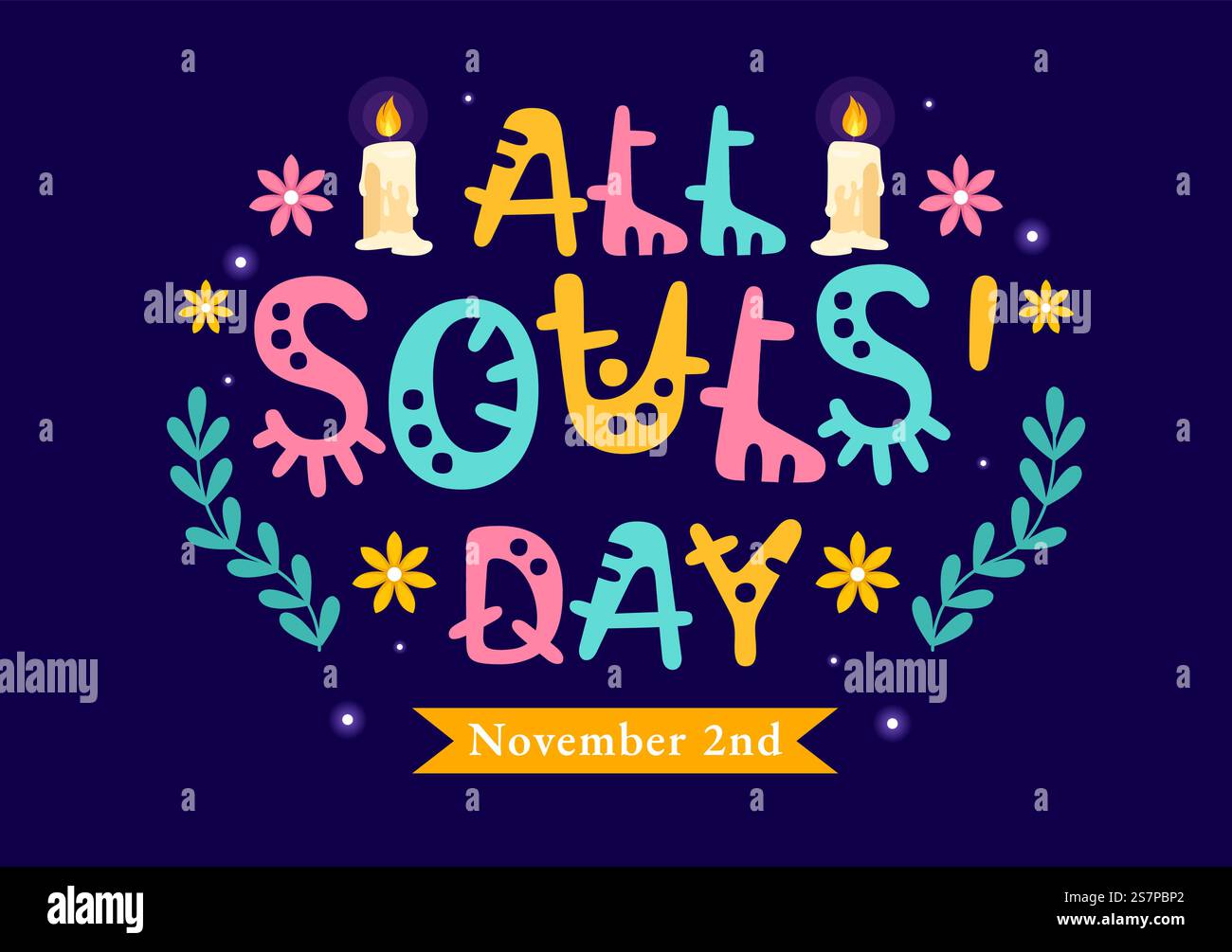 All Souls Day Vector Illustration to Commemorate All Deceased Believers ...