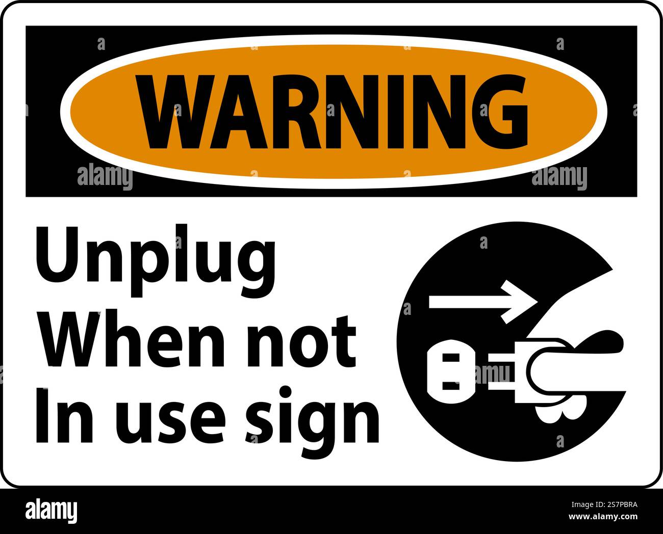 Warning Unplug When Not In Use Symbol Sign Stock Vector Image & Art - Alamy