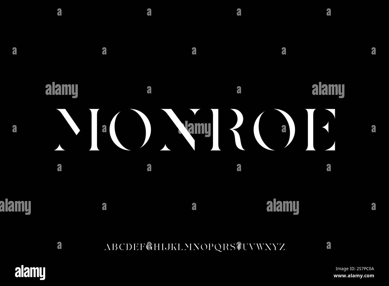 Abstract serif display font vector with minimal design style Stock ...