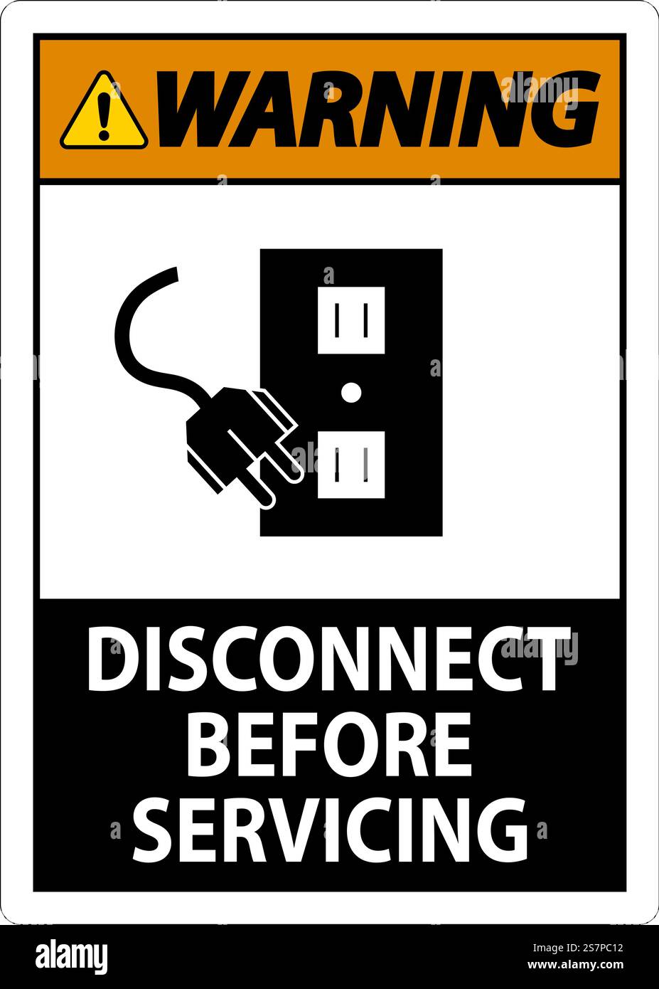Warning Sign Disconnect Before Servicing Stock Vector Image & Art - Alamy