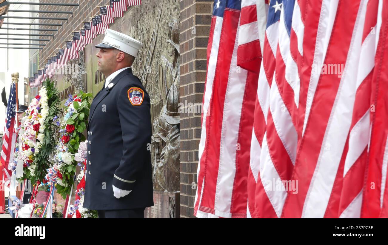 New York City, United States - 11 September 2023: Firefighters ...