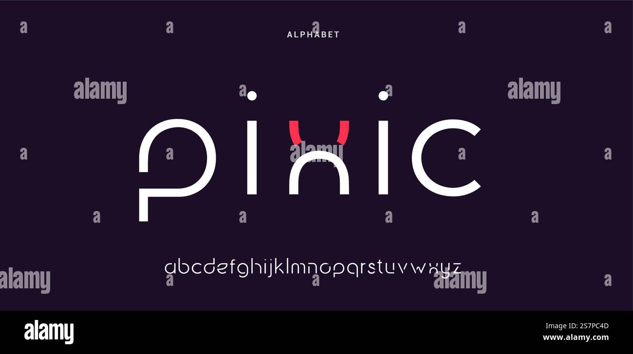 Modern abstract alphabet fonts. typography technology, electronic ...