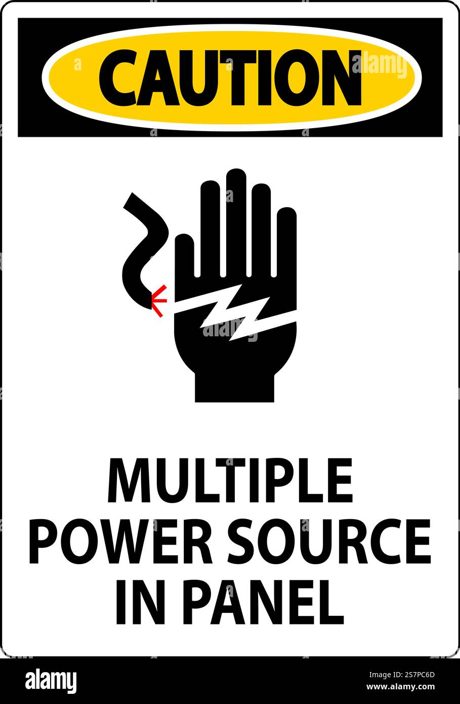 Caution Sign Multiple Power Source In Panel Stock Vector Image & Art ...