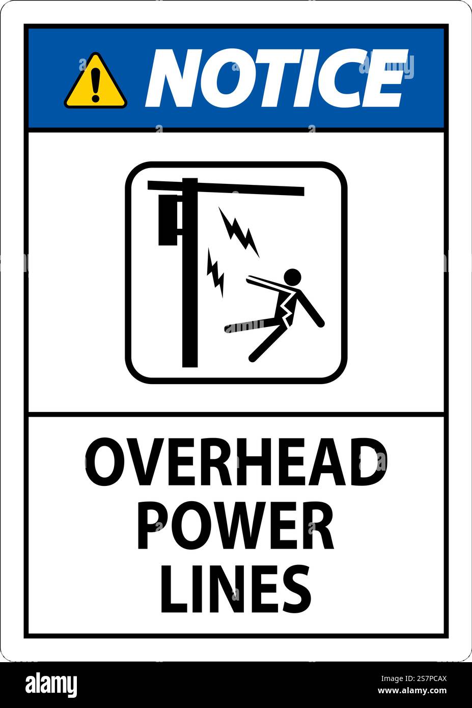 Notice Sign Overhead Power Lines Stock Vector Image & Art - Alamy