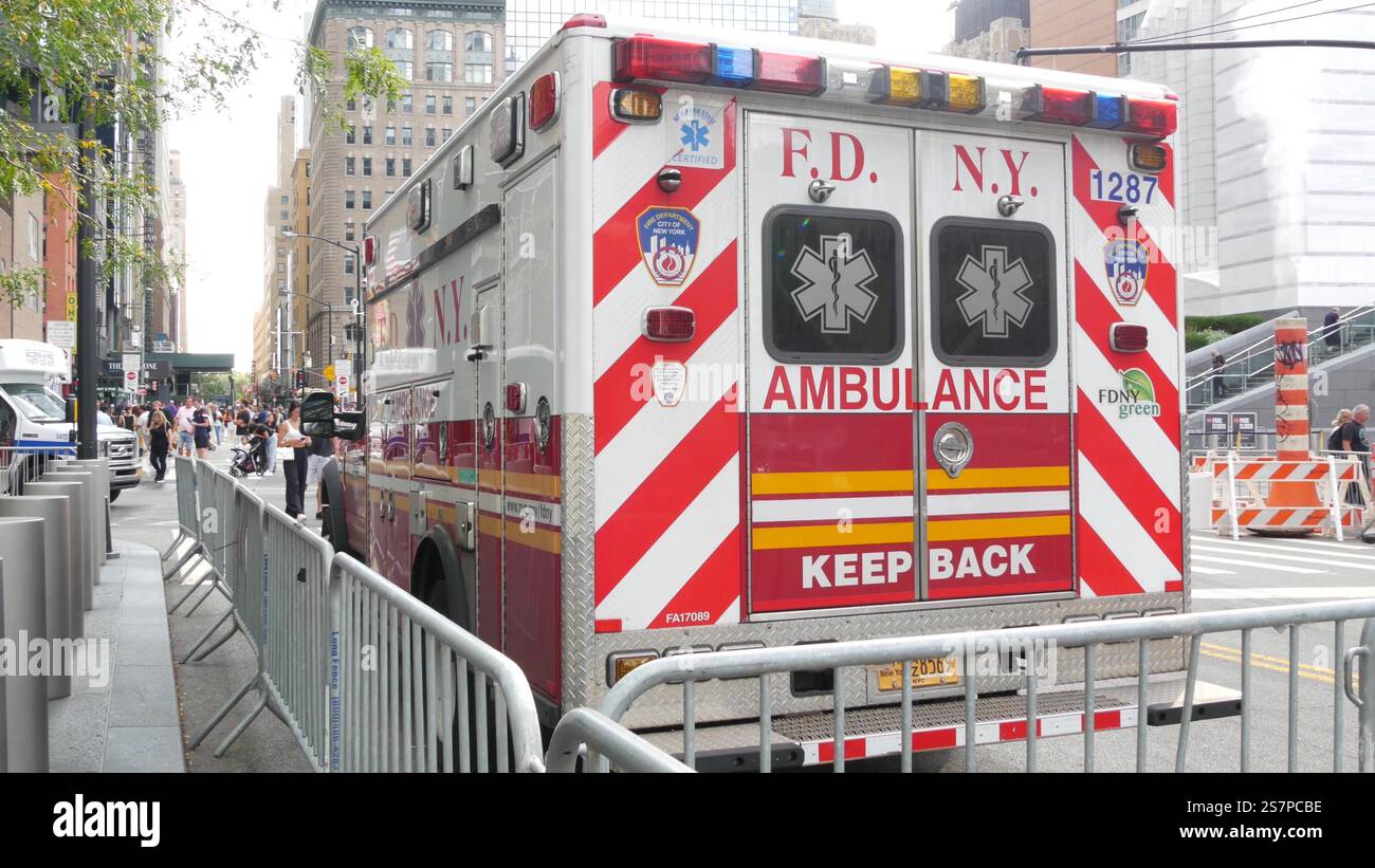 New York City, United States - 11 September 2023: Firefighters ...