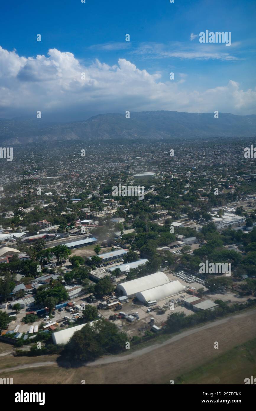 Aerial glimpse of Port-au-Prince's vibrant landscape before landing ...
