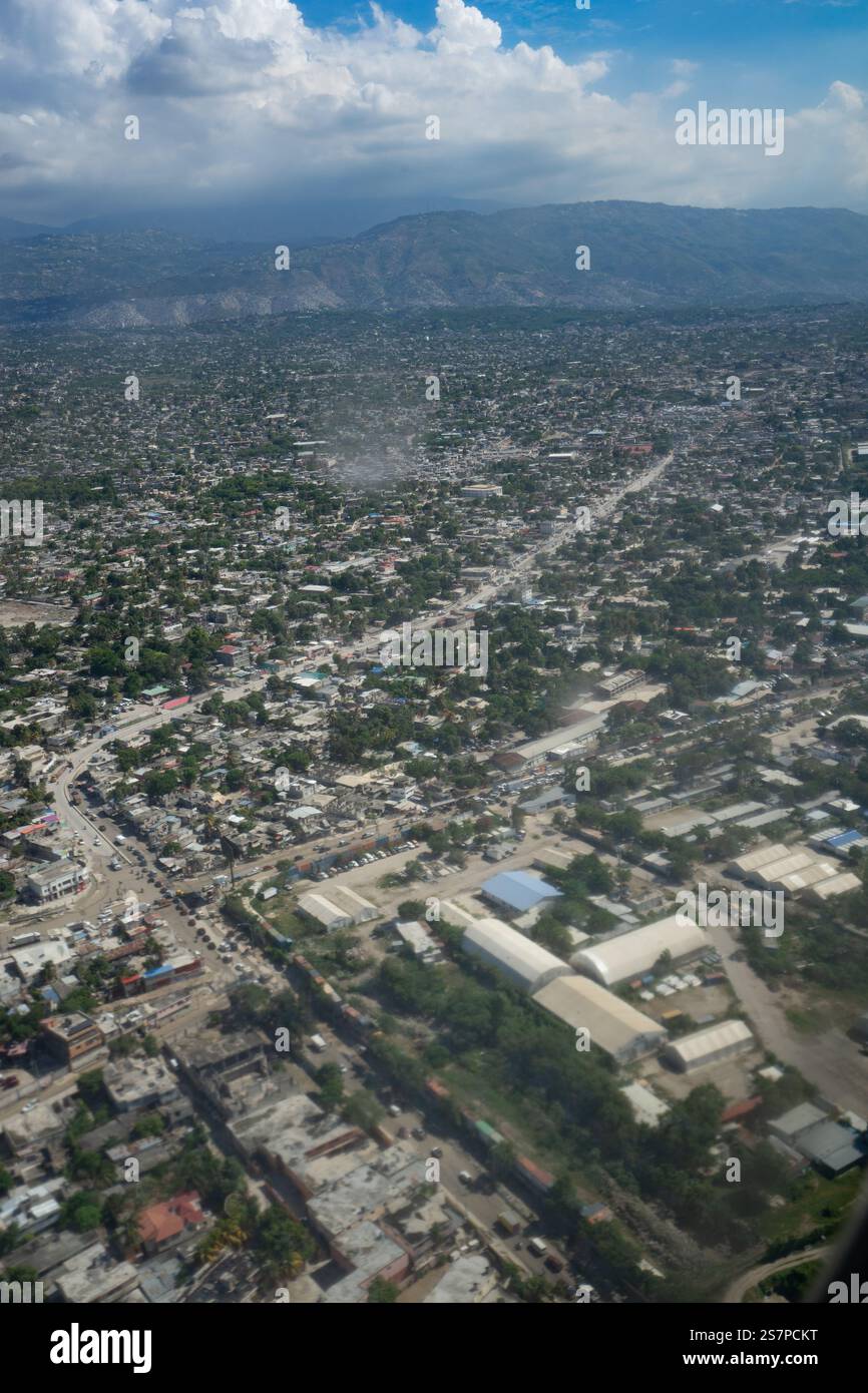 Aerial glimpse of Port-au-Prince's vibrant landscape before landing ...