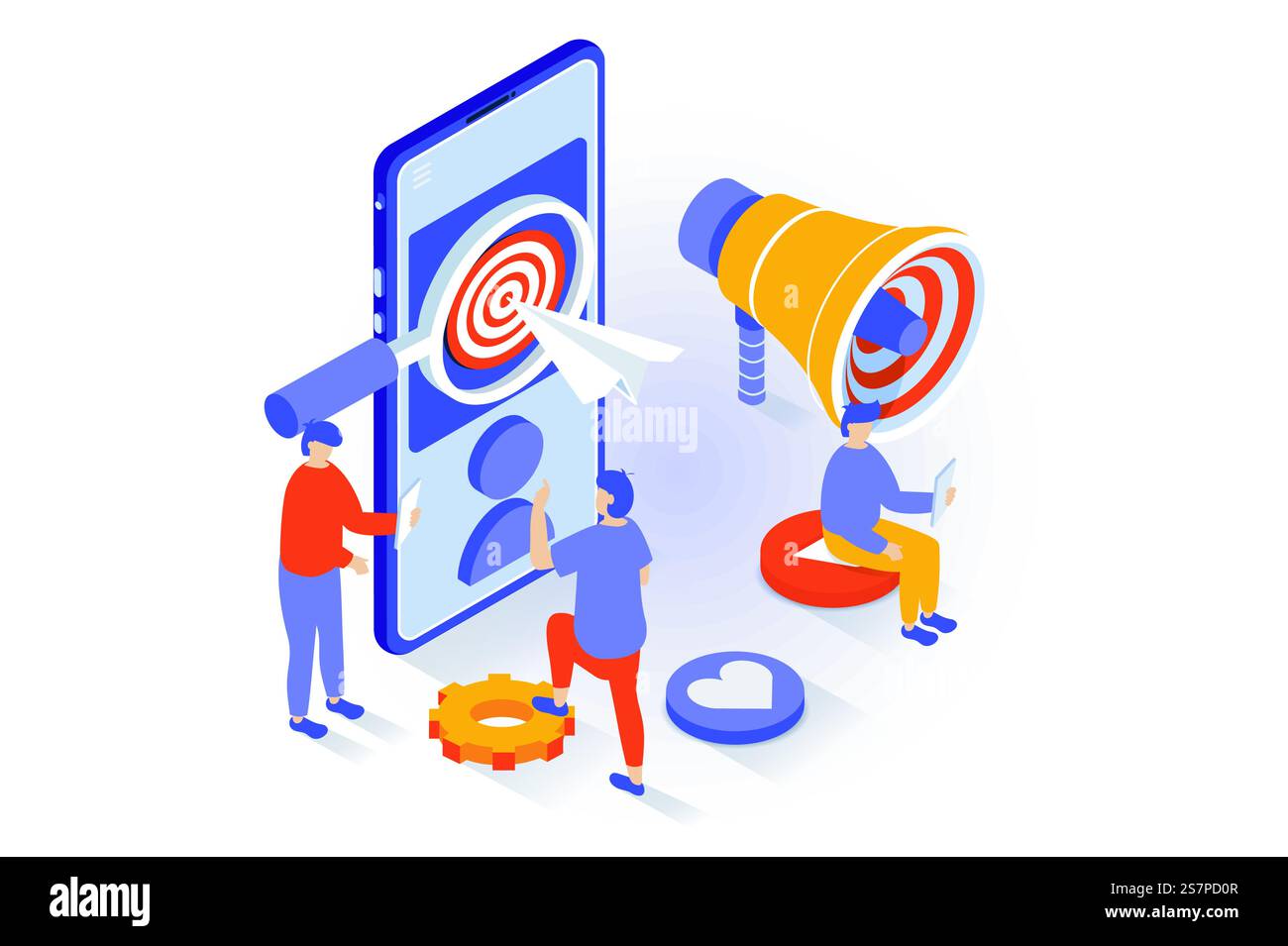 Business and marketing concept in 3d isometric design. People ...