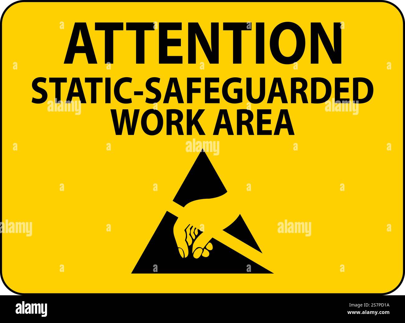 Static Warning Sign Attention - Static-Safeguarded Work Area Stock ...