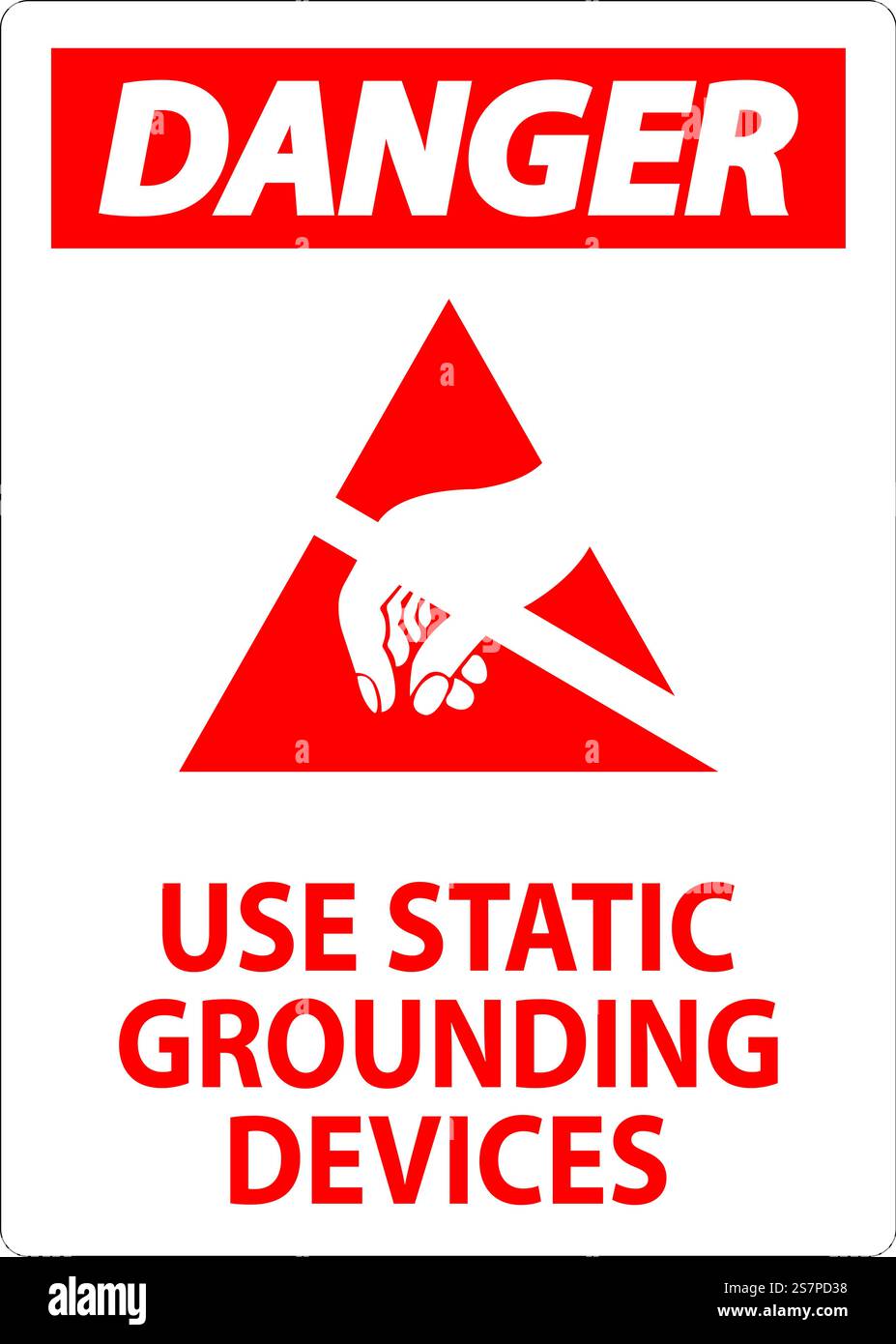 Danger Sign Use Static Grounding Devices Stock Vector Image & Art - Alamy