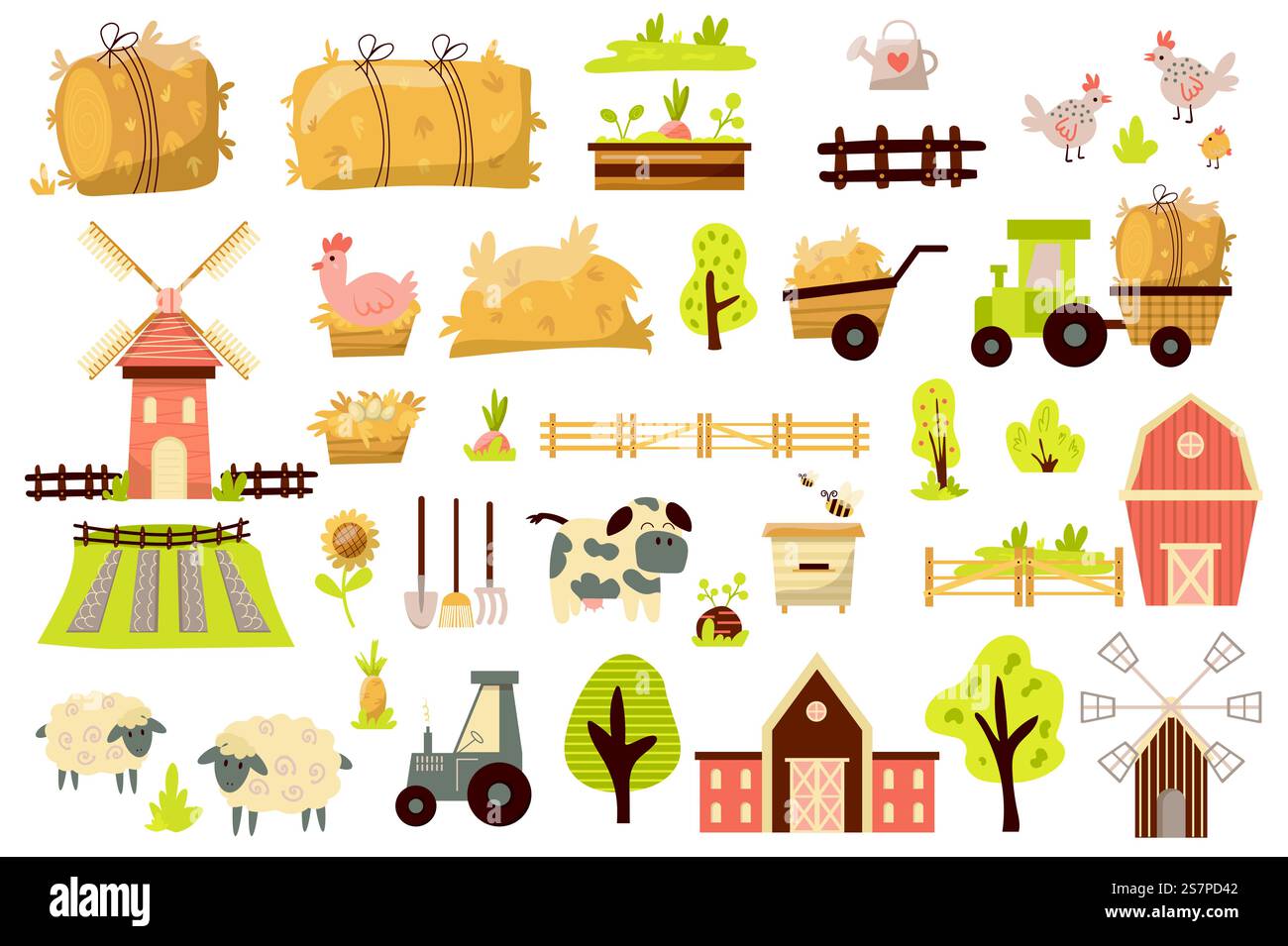 Farming mega set elements in flat design. Bundle of growing vegetables ...