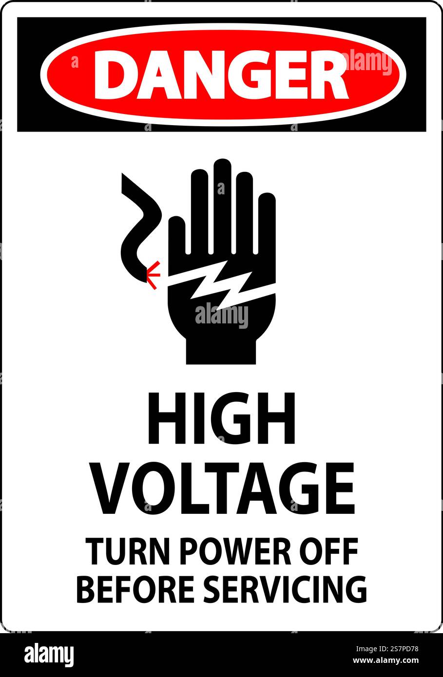 Danger Sign High Voltage - Turn Power Off Before Servicing Stock Vector ...