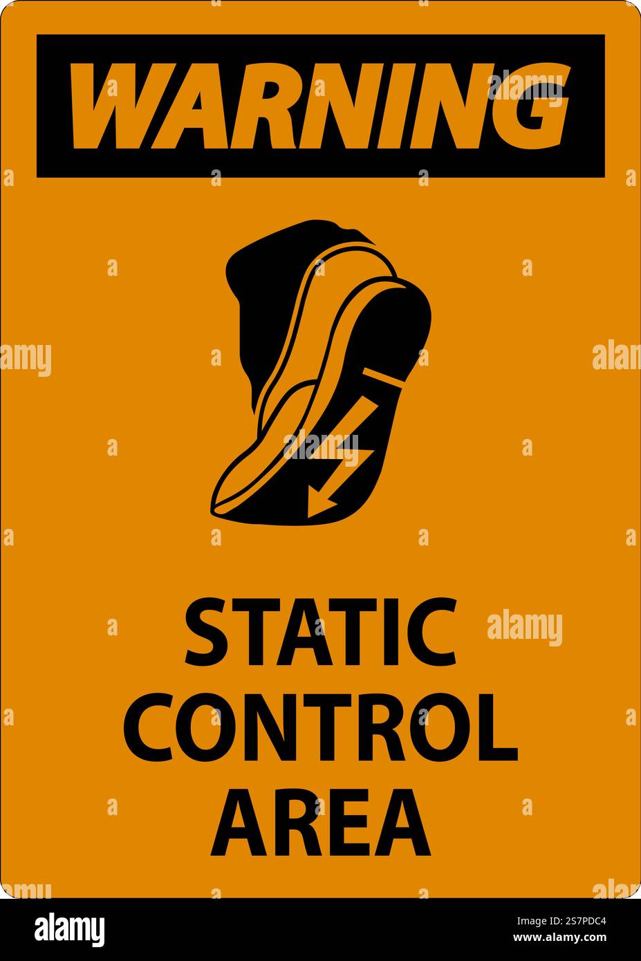 Warning Sign Static Control Area Stock Vector Image & Art - Alamy