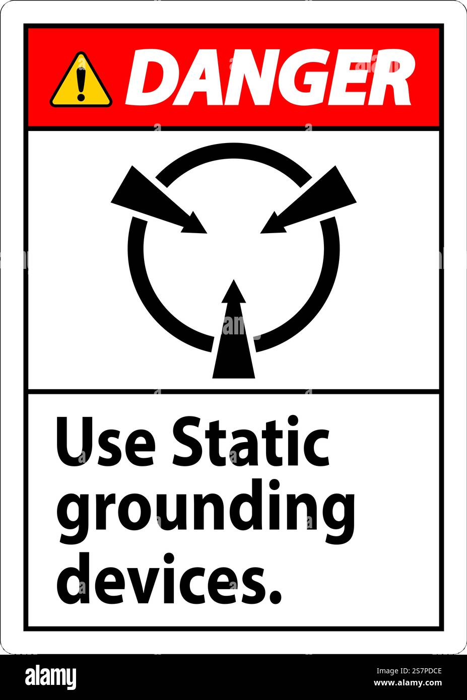 Danger Sign Use Static Grounding Devices Stock Vector Image & Art - Alamy