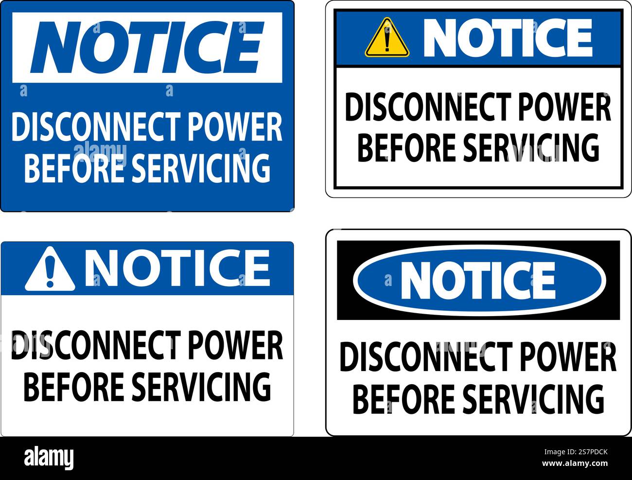Notice Sign Disconnect Power Before Servicing Stock Vector Image & Art ...
