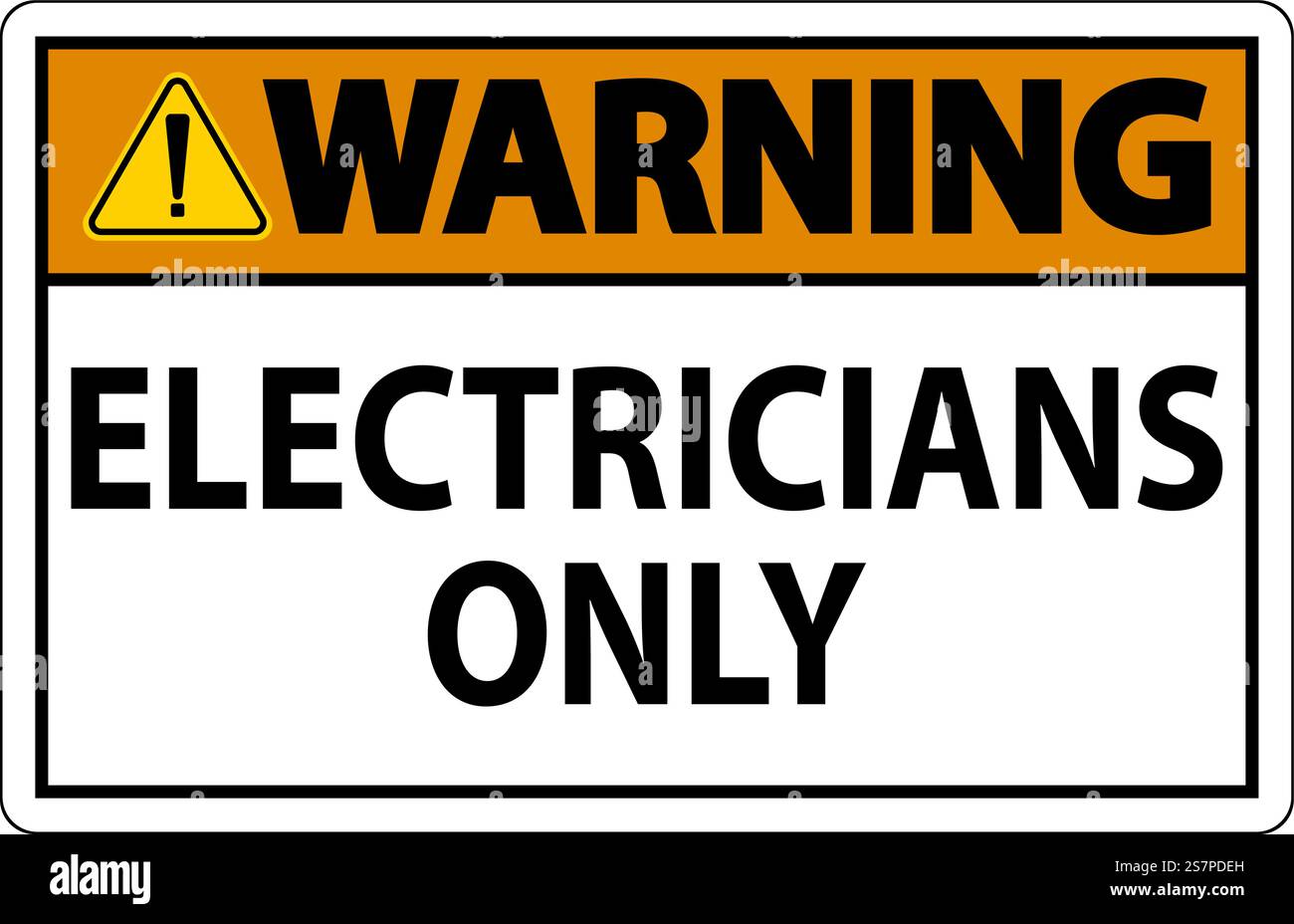 Warning Sign Electricians Only Stock Vector Image & Art - Alamy