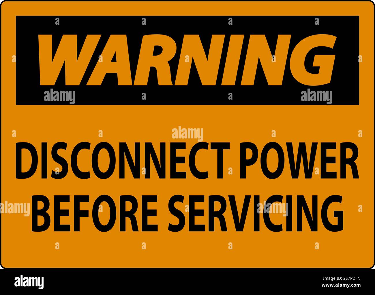 Warning Sign Disconnect Power Before Servicing Stock Vector Image & Art ...
