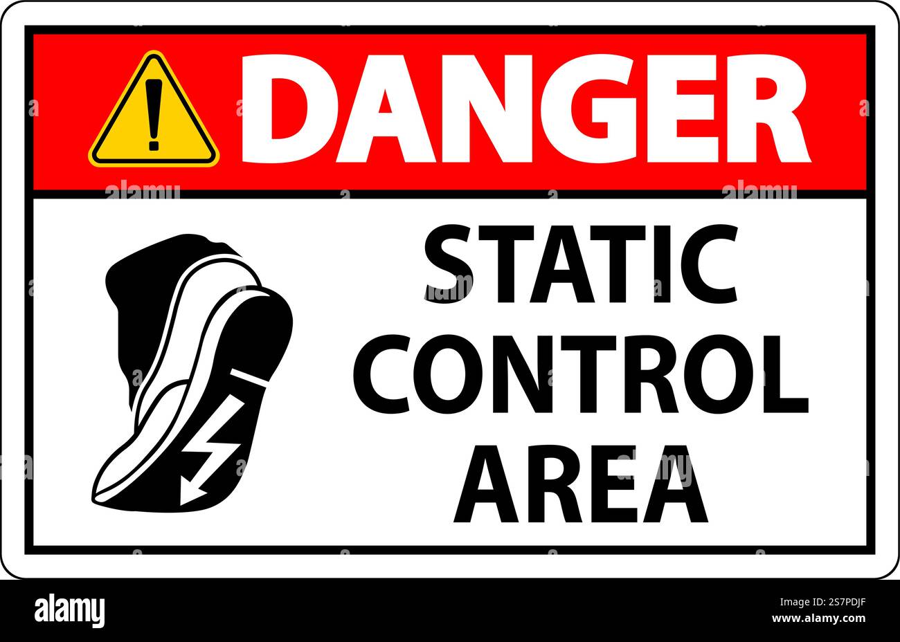Danger Sign Static Control Area Stock Vector Image & Art - Alamy