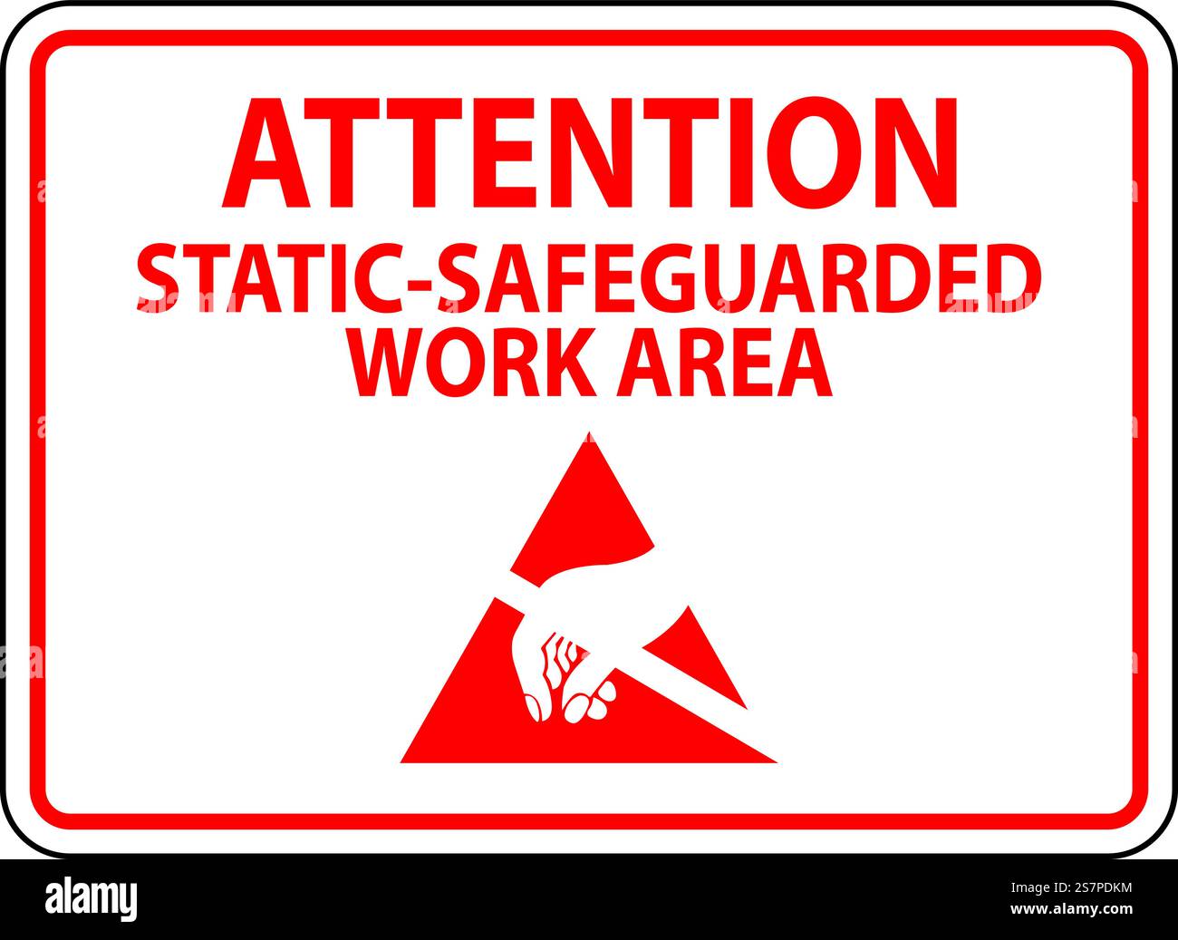Static Warning Sign Attention - Static-Safeguarded Work Area Stock ...