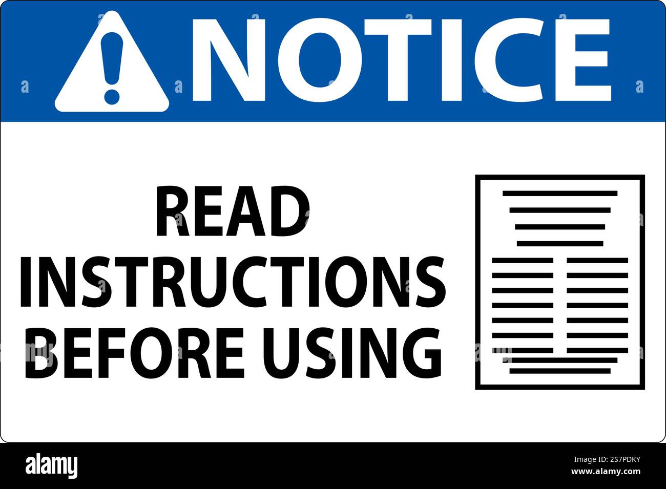 Notice Machine Sign Read Instructions Before Using Stock Vector Image ...