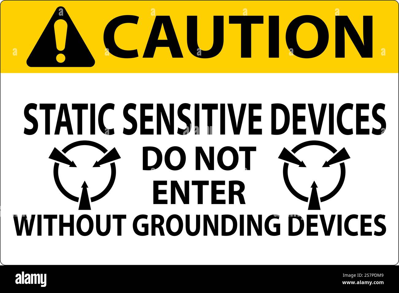Caution Sign Static Sensitive Devices Do Not Enter Without Grounding ...