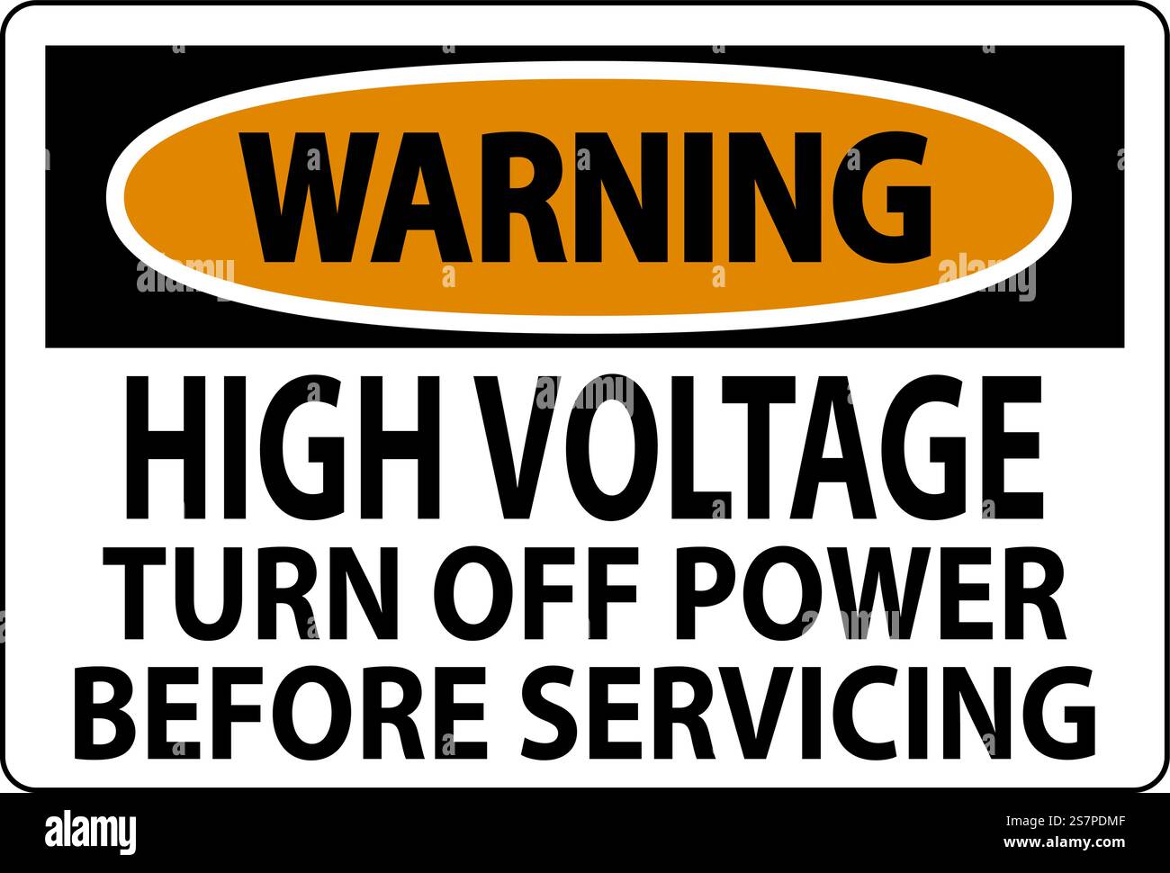 Warning Sign High Voltage Turn Off Power Before Servicing Stock Vector ...