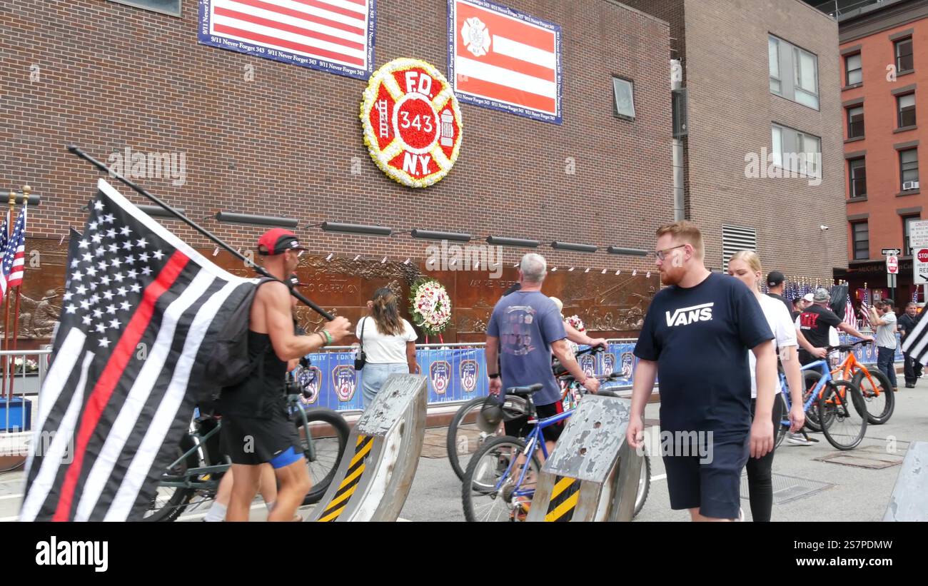 New York City, United States - 11 September 2023: Firefighters ...