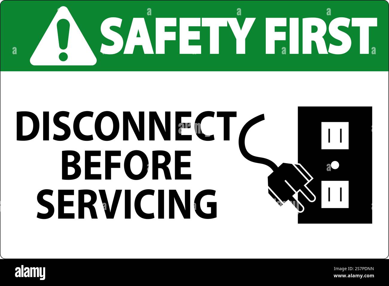 Safety First Sign Disconnect Before Servicing Stock Vector Image & Art ...