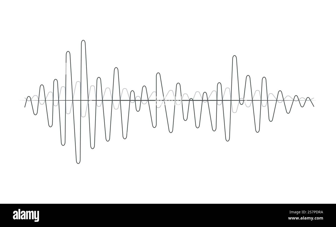 Sound wave in line form for music player or audio podcast. Vector ...