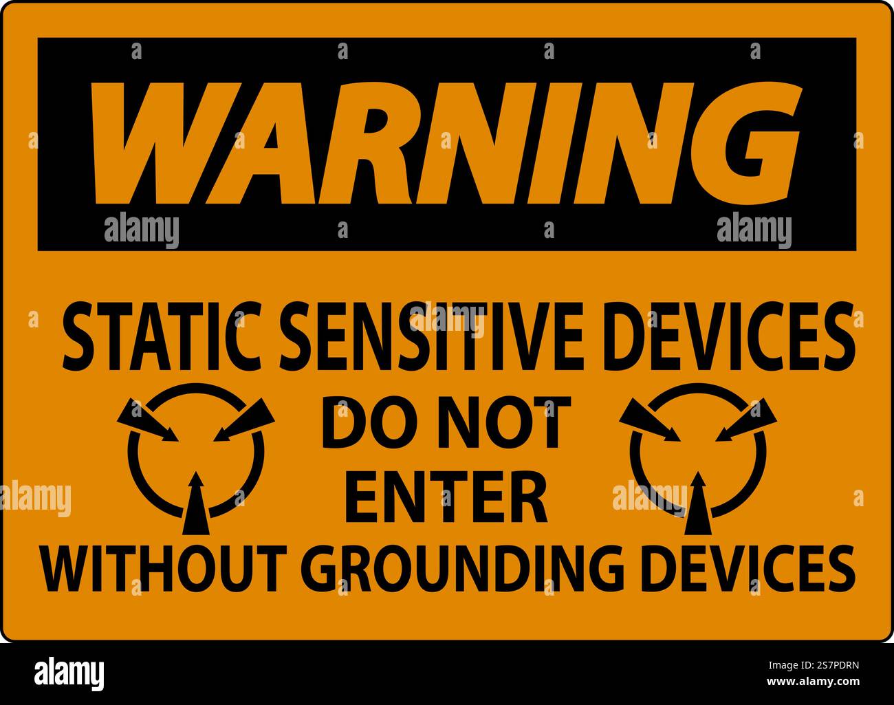 Warning Sign Static Sensitive Devices Do Not Enter Without Grounding ...