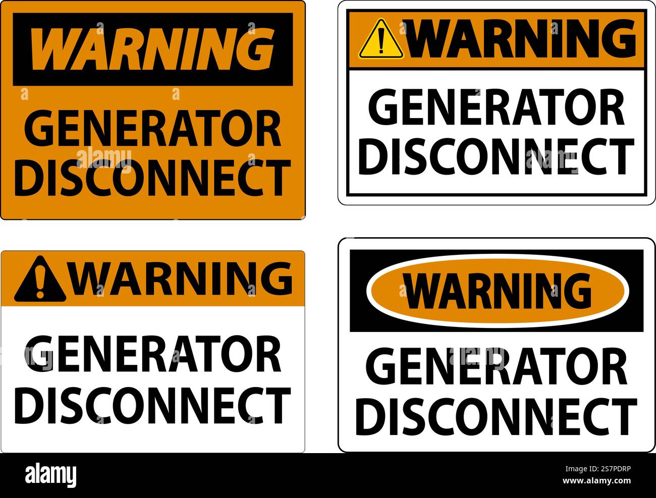 Warning Sign Generator Disconnect Stock Vector Image & Art - Alamy