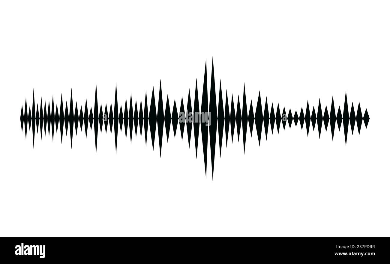 Sound wave signal in vibration graph form for voice recording. Vector ...