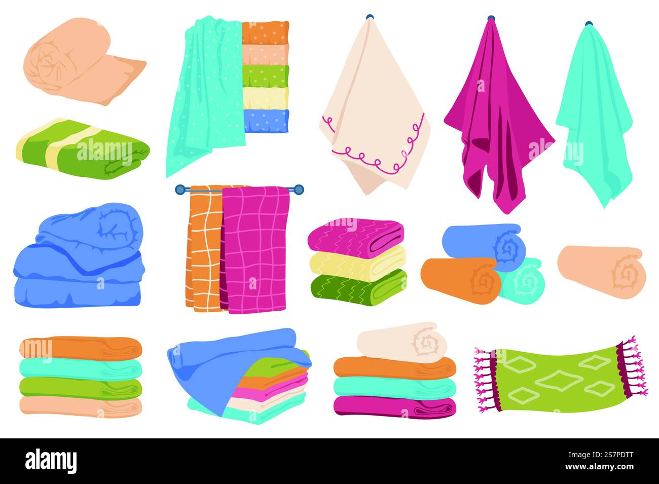 Rolled up towels in bathroom Stock Vector Images - Alamy