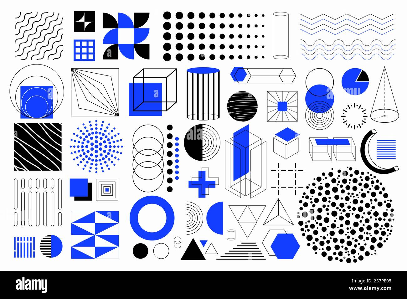 Geometric shapes isolated elements set in flat design. Bundle of ...