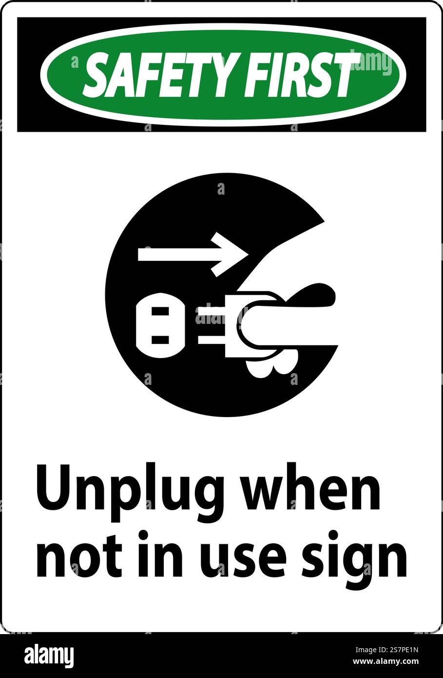 Safety First Unplug When Not In Use Symbol Sign Stock Vector Image ...