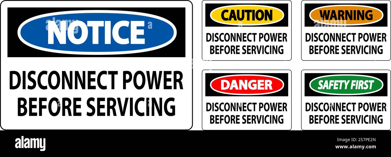 Danger Sign Disconnect Power Before Servicing Stock Vector Image & Art ...