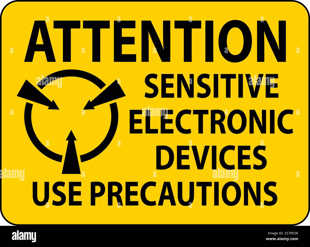 Static Warning Sign Attention - Sensitive Electronic Devices Use ...