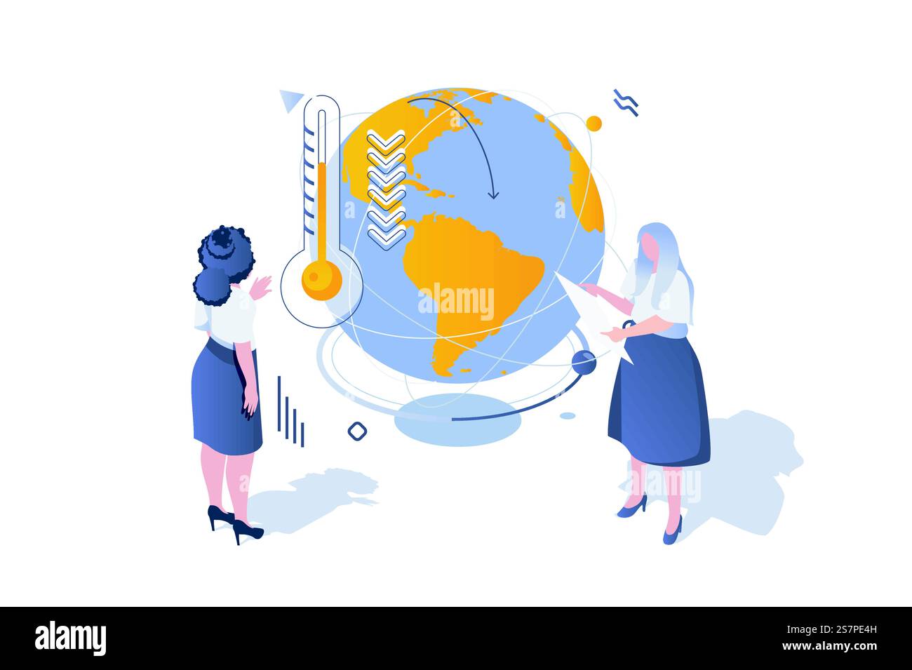 Eco lifestyle concept in 3d isometric design. Environmental activists ...