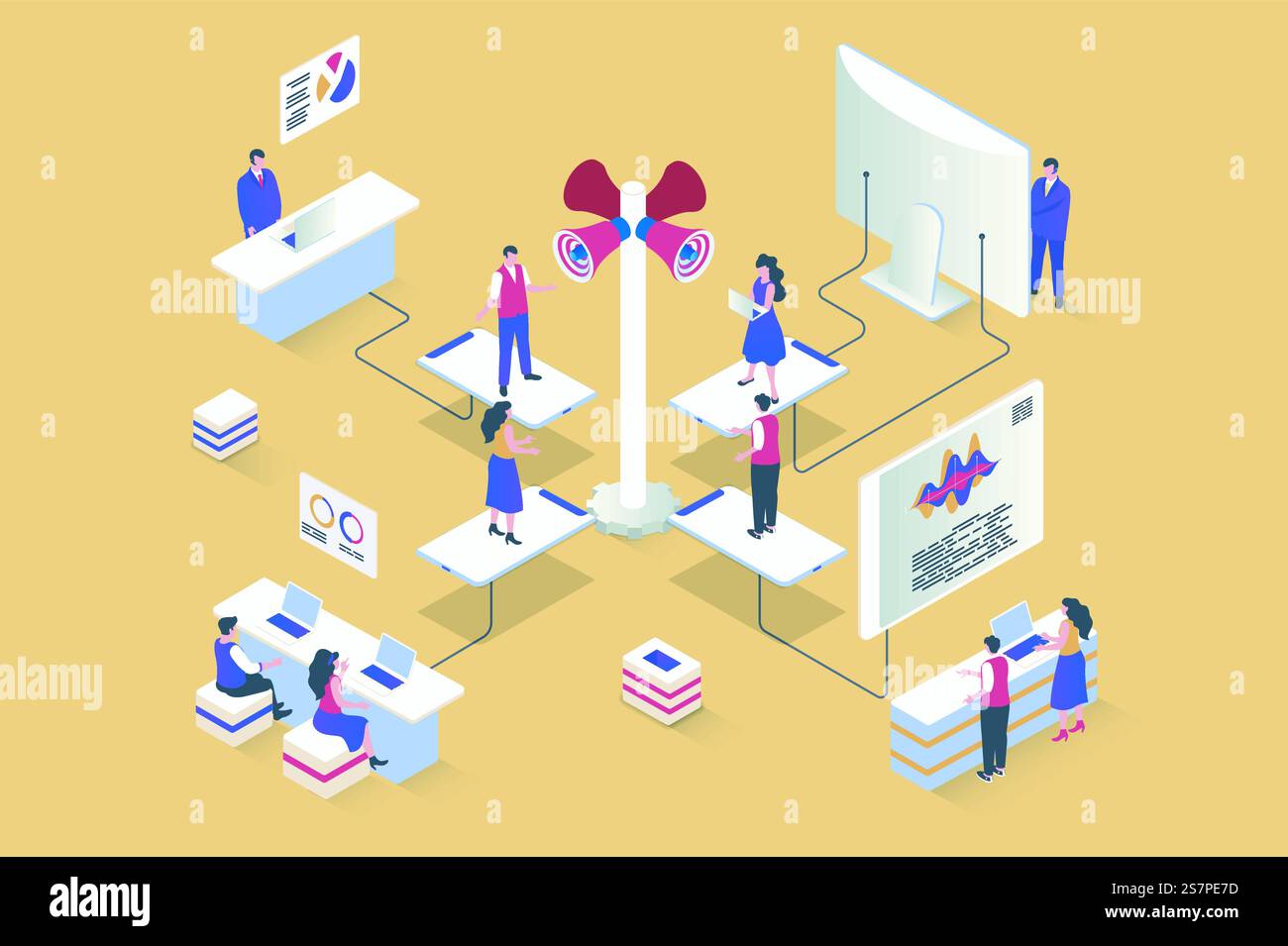 Referral marketing concept in 3d isometric design. Loyalty program to ...