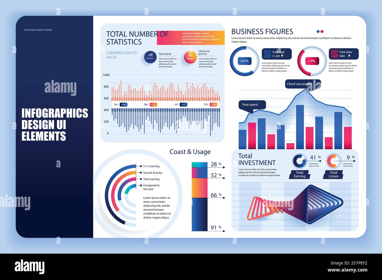 Bundle infographic elements data visualization vector design template. Can be used for steps ...