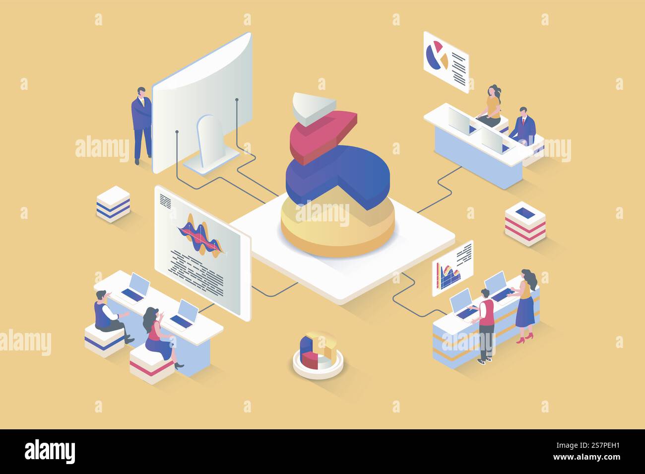 Data analysis concept in 3d isometric design studying chart hi-res stock photography and images ...