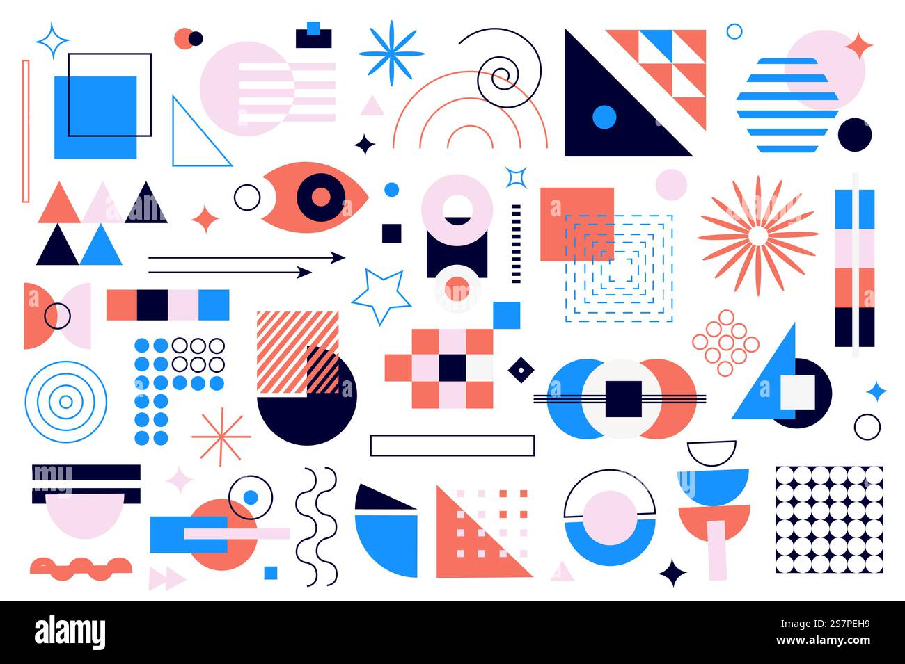 Geometric shapes mega set graphic elements in flat design. Bundle of ...