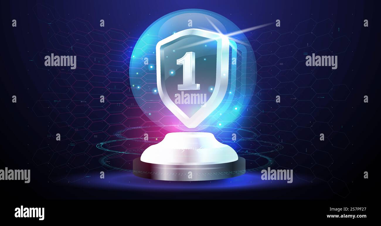 Protect and Security of Safe concept. Dome shield geometric vector ...