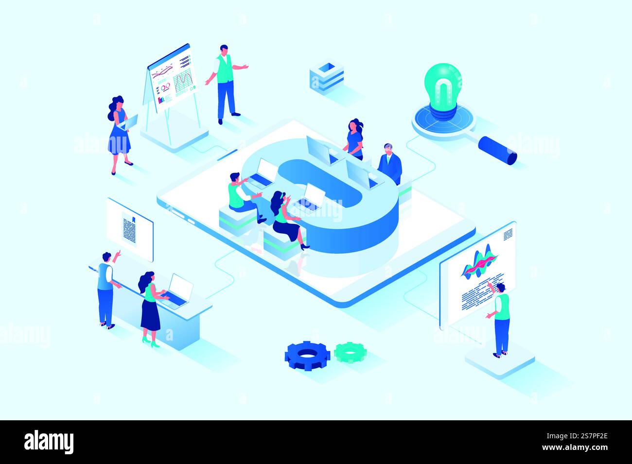 Business meeting 3d isometric web design people present report hi-res stock photography and ...