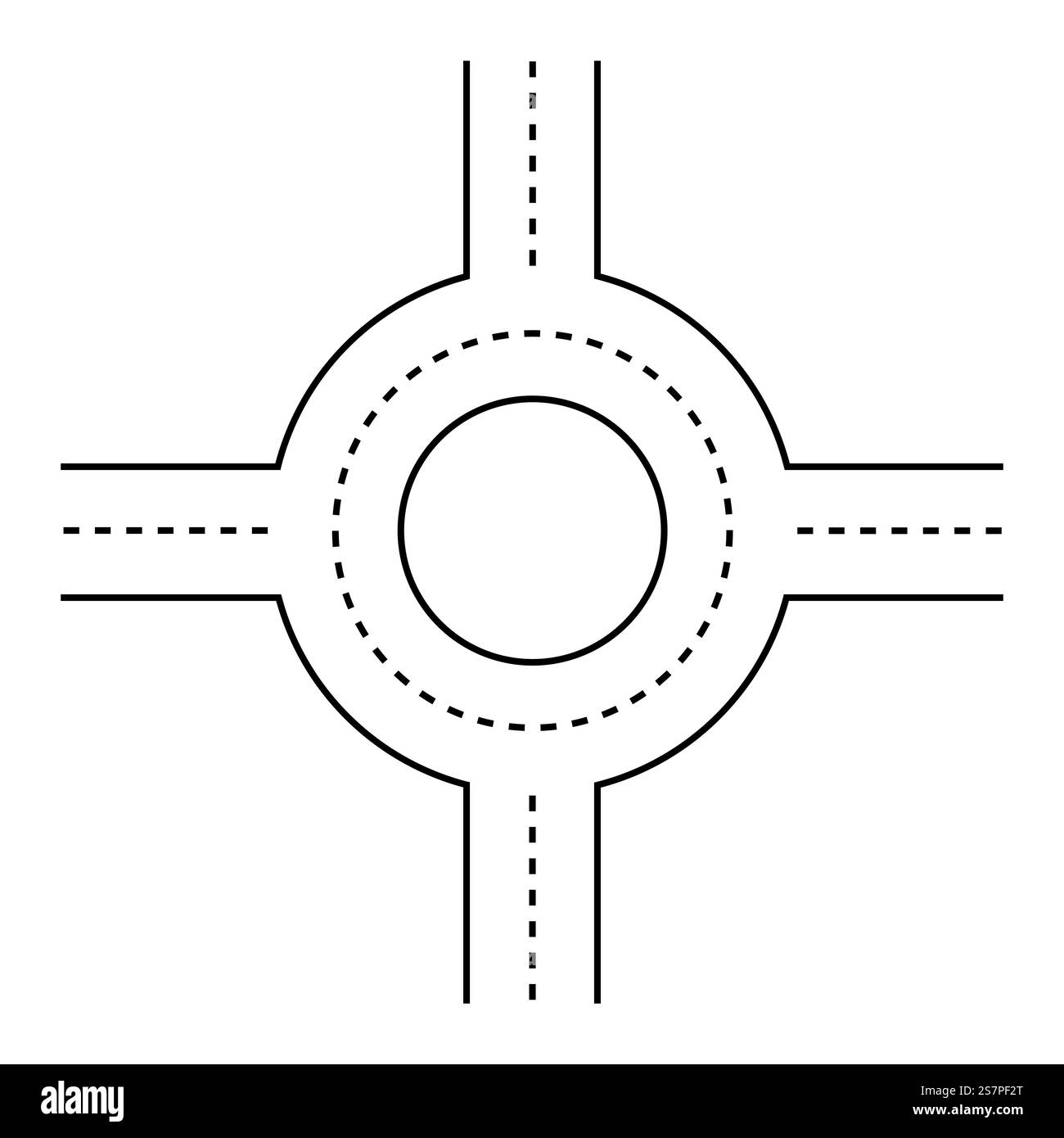 Simple Roundabout Road Intersection Diagram Stock Vector Image & Art ...